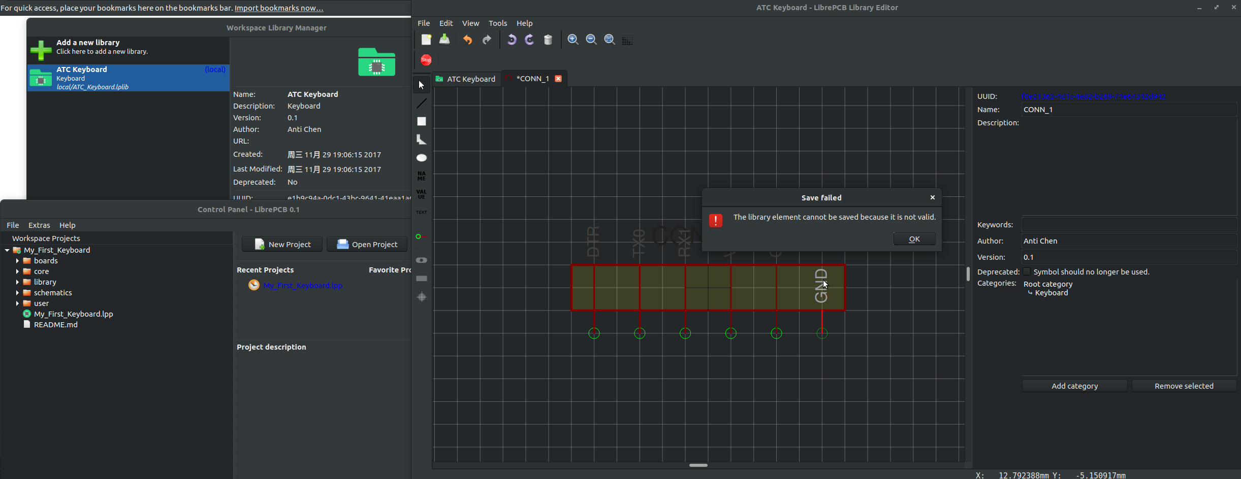 the library elements can not be saved because is not valid · Issue #208 · LibrePCB/LibrePCB · GitHub