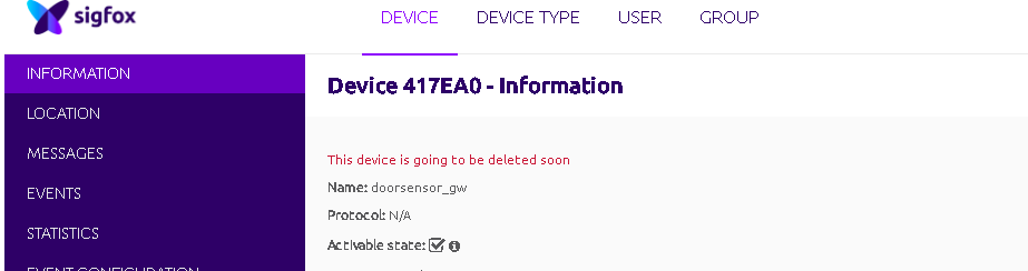 Register new unashield through sigfox backend web app without following the actual activation ...