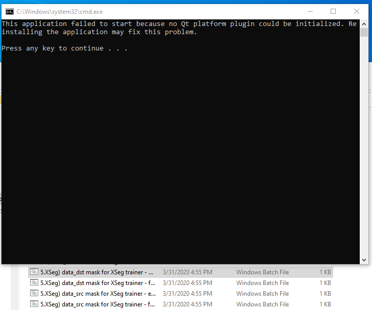 Could not find the Qt platform plugin "windows" in "" · Issue #690 · iperov/DeepFaceLab · GitHub