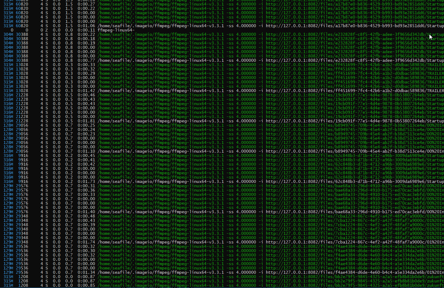 A Huge Load Of Ffmpeg Processes After Some Days Of Runtime Seafile 634 · Issue 2171
