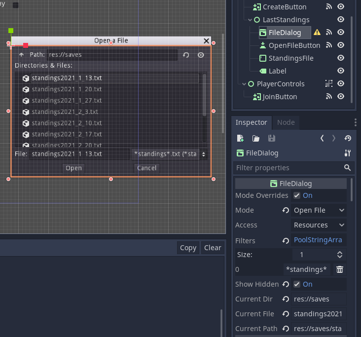 FileDialog works differently in Editor and Compiled Versions · Issue #46299 · godotengine/godot ...