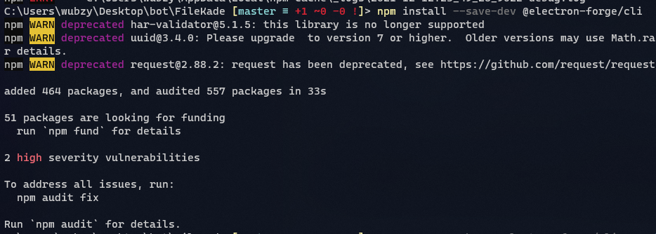 Fatal error on project import · Issue #2640 · electron/forge · GitHub