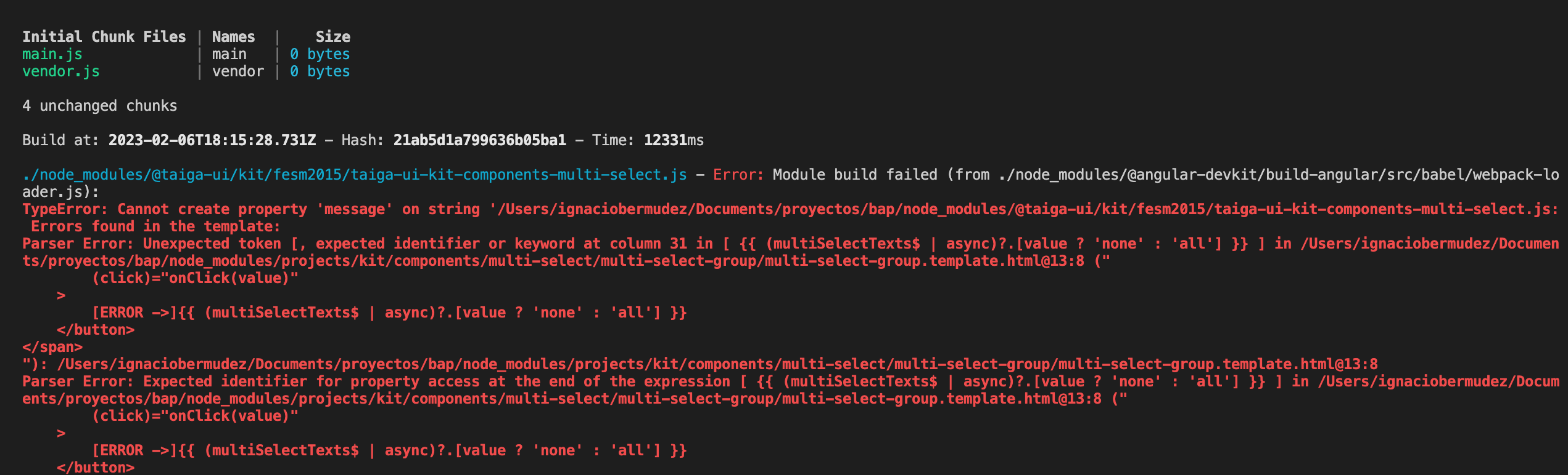 🐞 - Build error when I added TuiInputModule · Issue #3608 · taiga-family/taiga-ui · GitHub