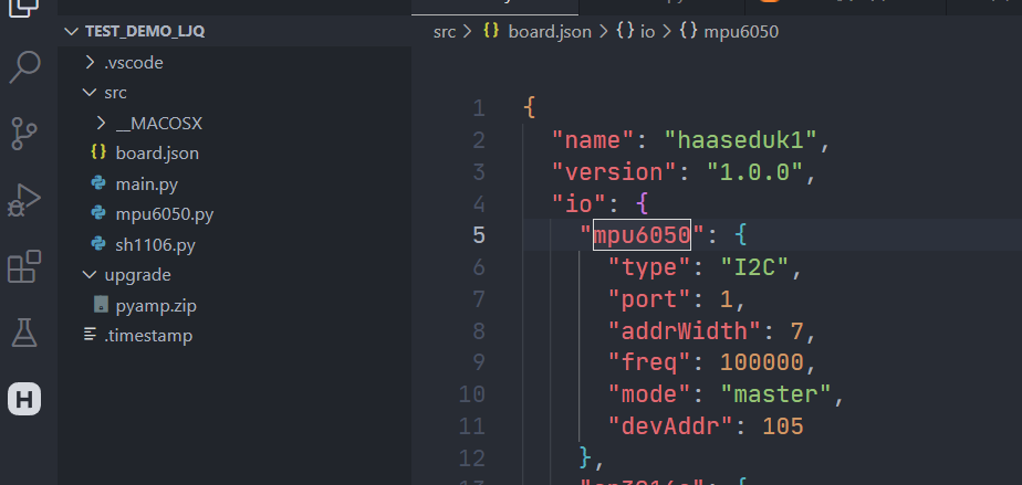 Haas edu k1 的陀螺仪模块mpu6050,有python案例么,board.json里是这么添加的么,不知道怎么调用它 · Issue #1908 · alibaba/AliOS ...