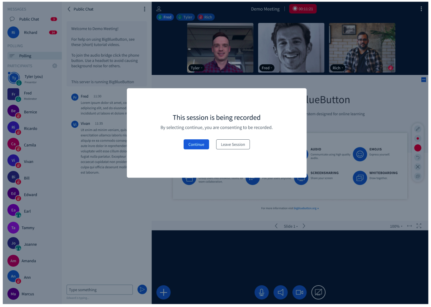 (Optional) Require consent on joining recorded sessions · Issue #14077 ...