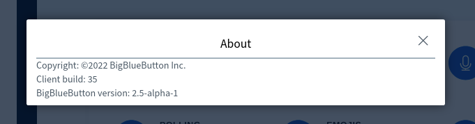 Show BigBlueButton-Version in Client · Issue #10443 · bigbluebutton/bigbluebutton · GitHub