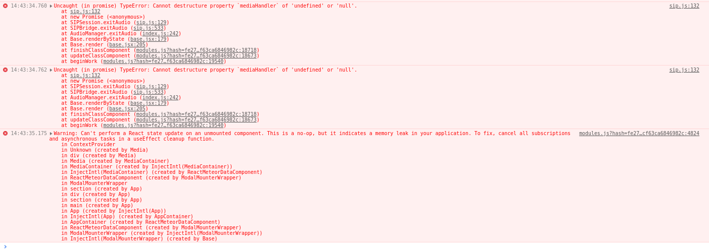 Audio error: Cannot destructure property `mediaHandler` of 'undefined' or 'null'. · Issue #7811 ...