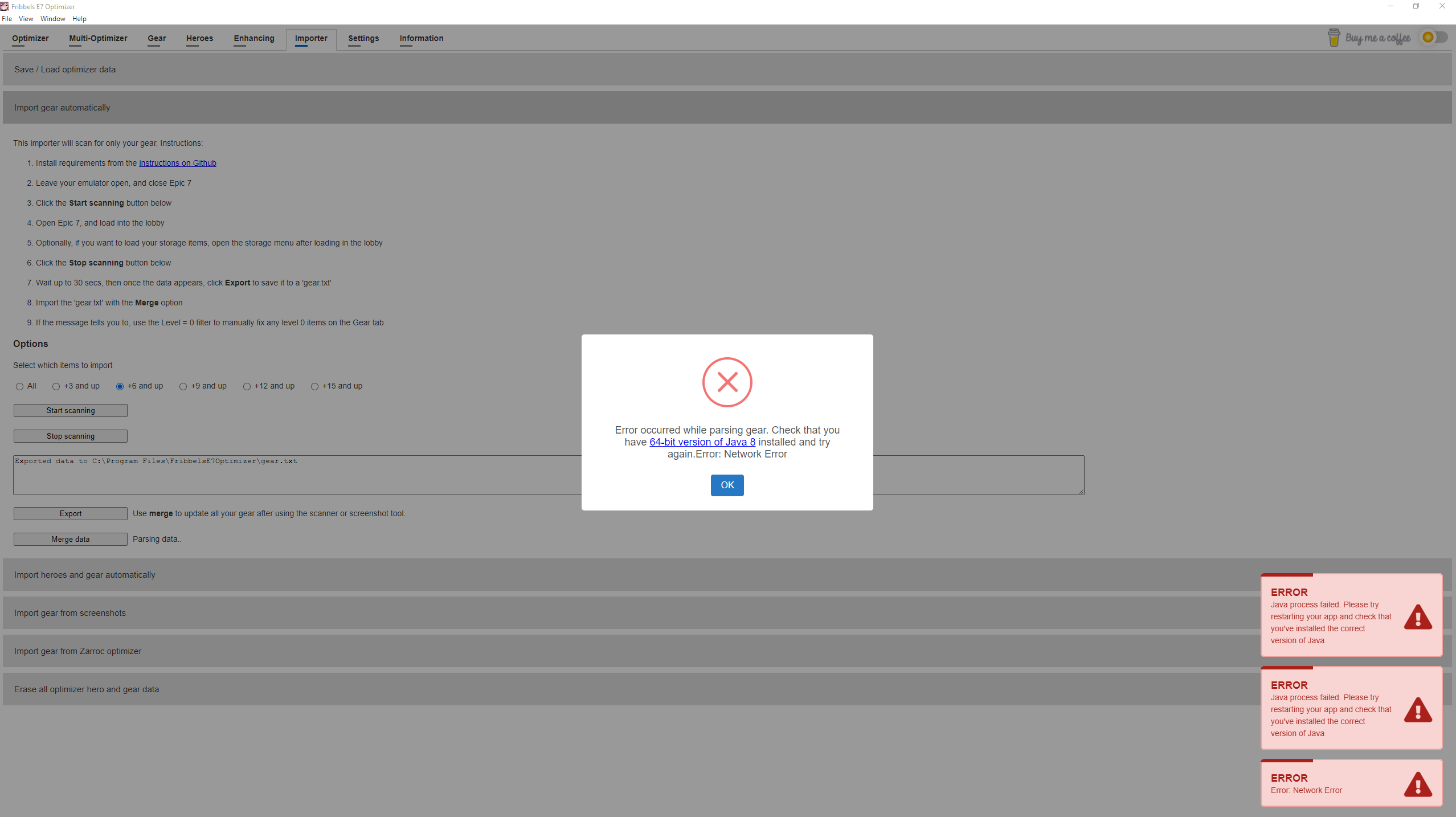 Java loading problem · Issue #163 · fribbels/Fribbels-Epic-7-Optimizer ...