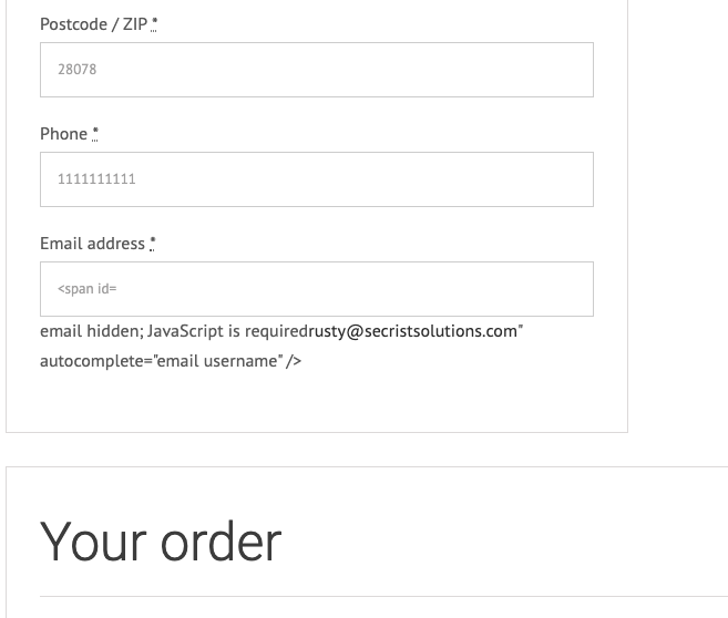 Woocommerce Email Hidden Javascript Error On Email Field · Issue 26078 · Woocommerce