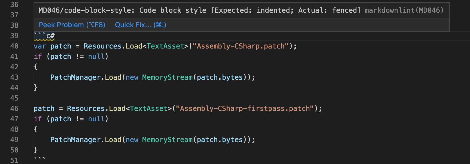 Doesn't support c#? · Issue #112 · DavidAnson/vscode-markdownlint · GitHub