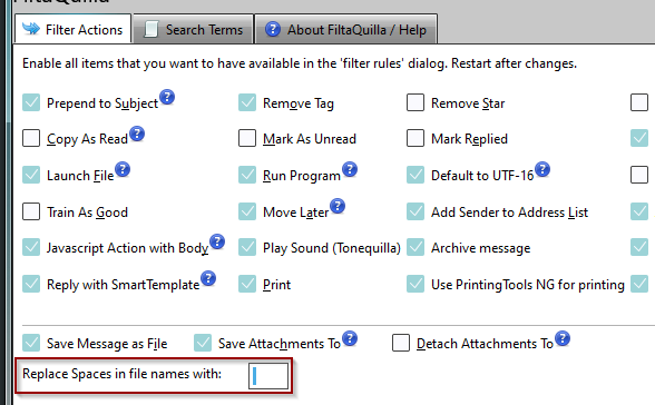"Save Attachments To" alters attachment filename · Issue #183 · RealRaven2000/FiltaQuilla · GitHub