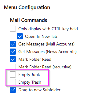 "Empty Junk" command intermittently hidden from context menus · Issue #406 · RealRaven2000 ...