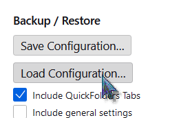 Load configuration doesn't work · Issue #425 · RealRaven2000/QuickFolders · GitHub