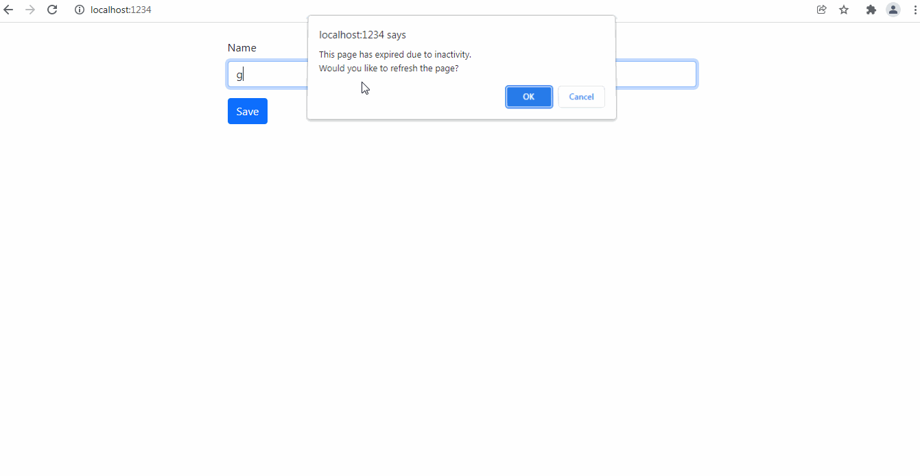 This page has expired due to inactivity. Would you like to refresh the ...