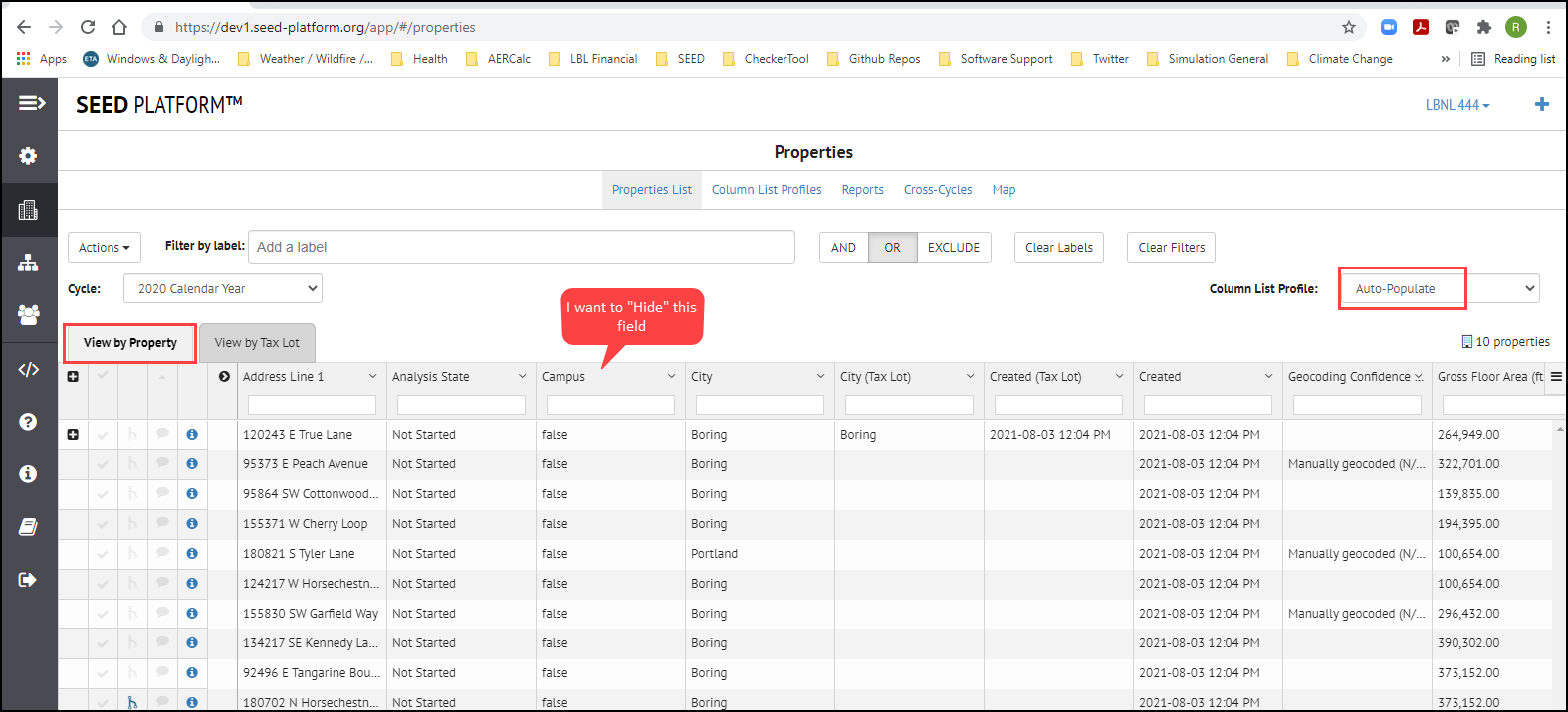 Inventory List columns disappear in Column List Profile after hiding a field in the list view ...