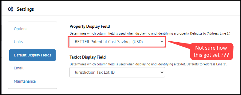 Analysis Property (ID ?) is displaying the BETTER Cost Savings · Issue ...