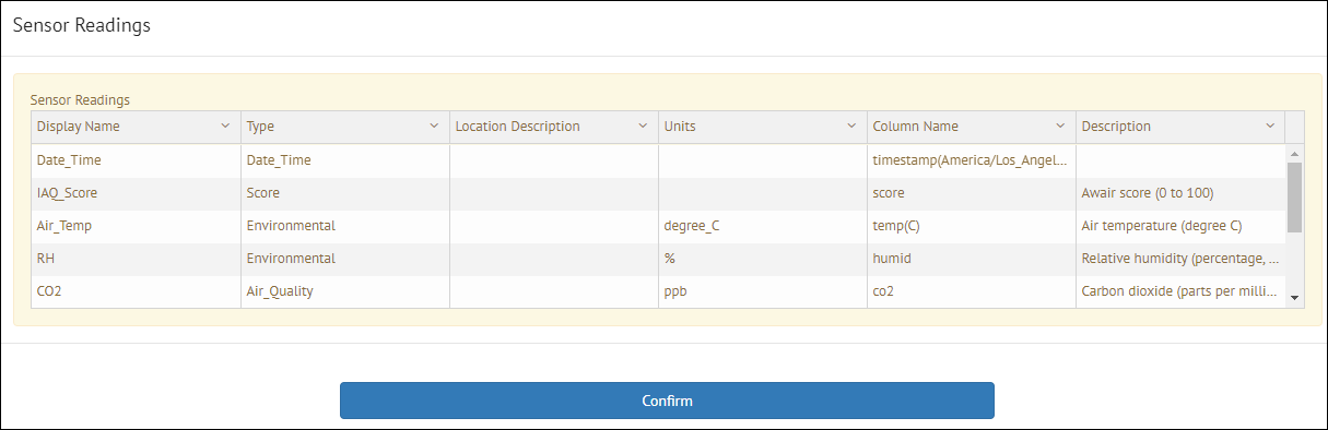 Importing Sensor Meta Data only imports one column name field ...