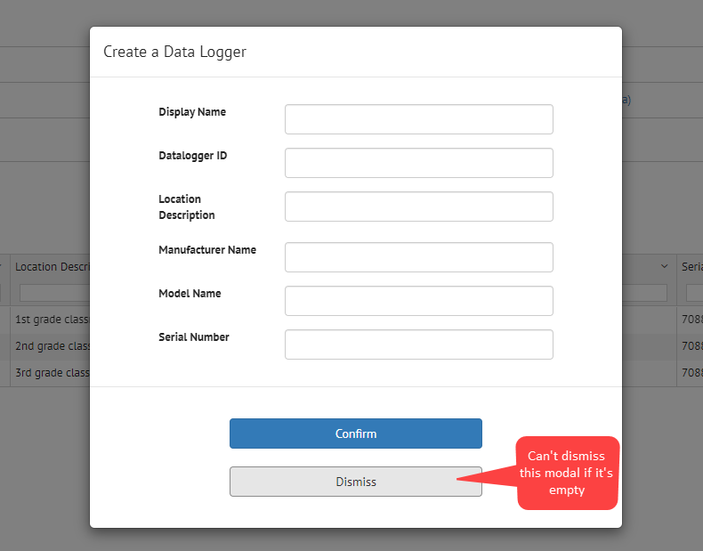 Sensors: Can't dismiss Create a Data Logger modal when it's empty ...