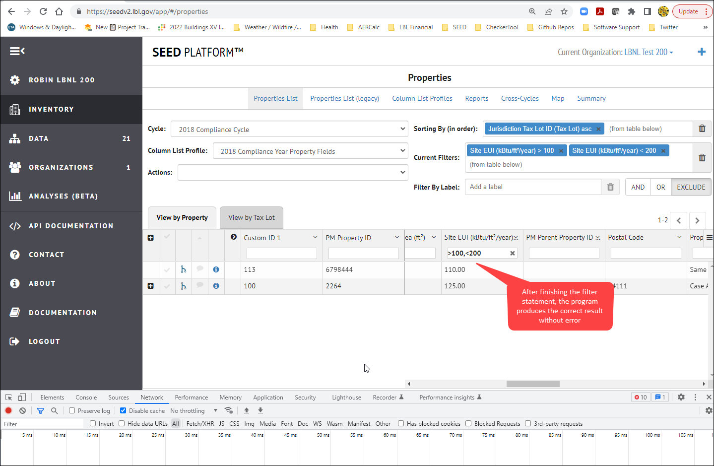 New Property List View -- filtering sometimes gives 400 / 500 errors ...