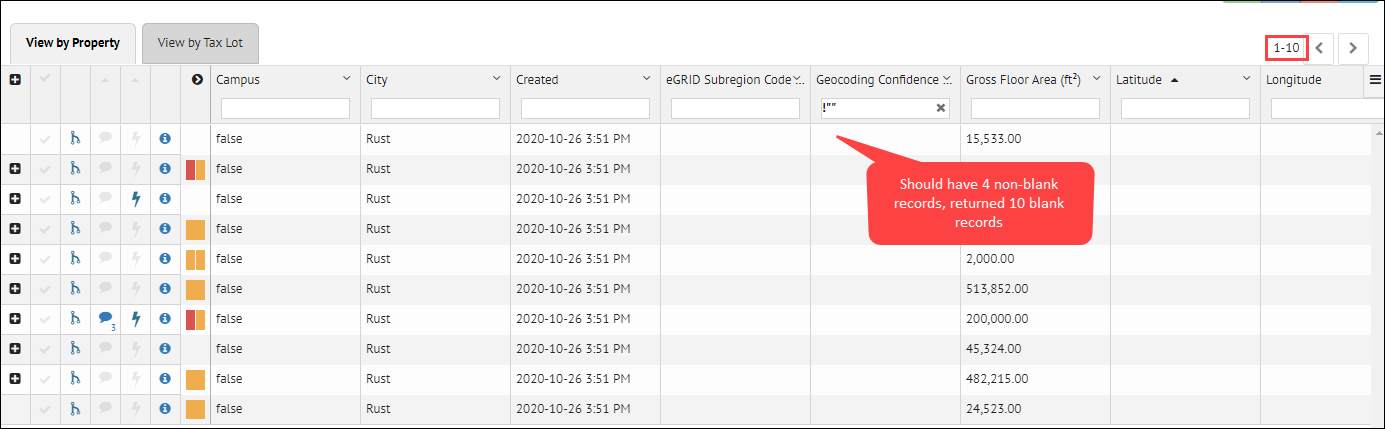 Property List New: !"" and "" don't seem to be working · Issue #3600 · SEED-platform/seed · GitHub