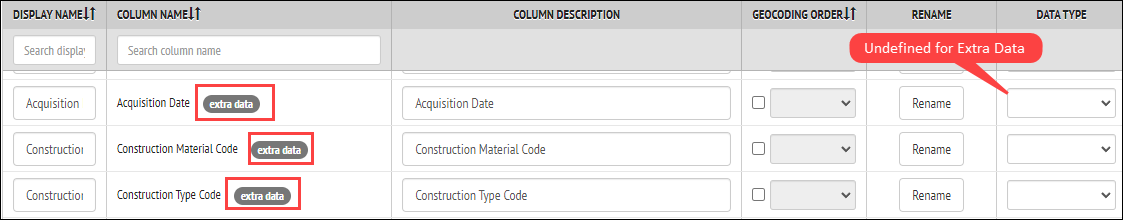 Column Settings Data Type Needs To Be Defined For Extra Data Fields Can We Help The User 
