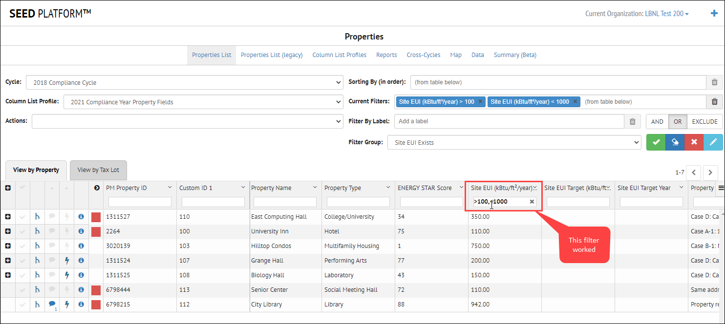 New Property List View -- filtering sometimes gives 400 / 500 errors ...