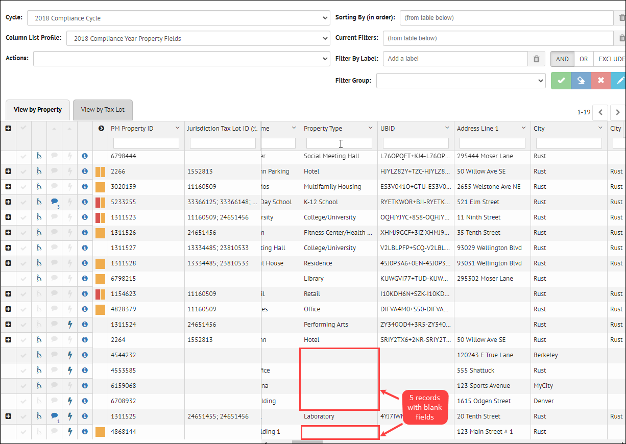 Property List New: !"" and "" don't seem to be working · Issue #3600 · SEED-platform/seed · GitHub