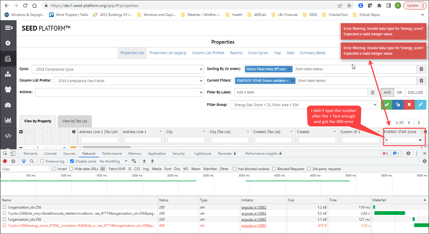 Filtering: Type > or