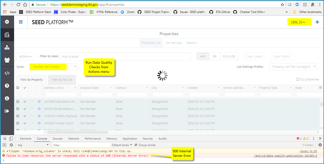 DQ not working -- fields don't display in admin, 500 server error when ...