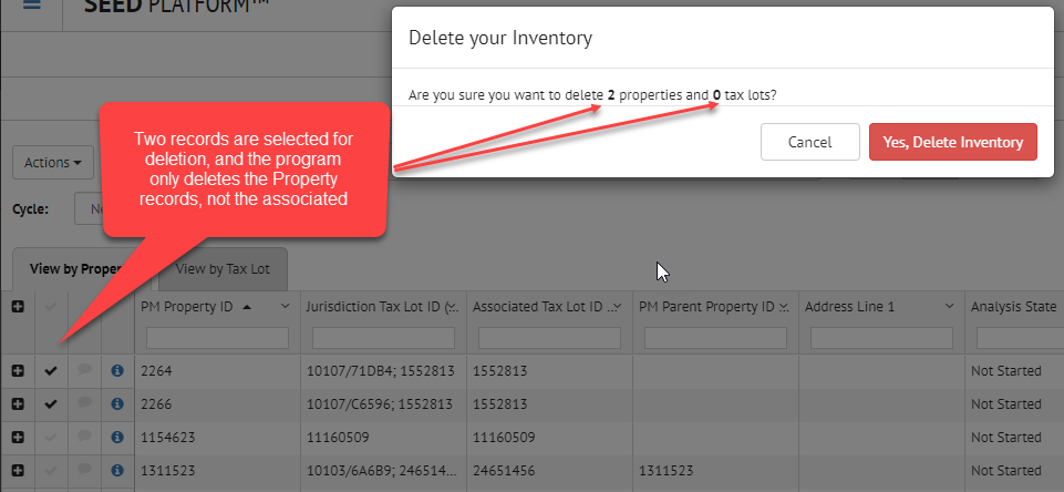 When Deleting record, need option to not delete associated records · Issue #1214 · SEED-platform ...