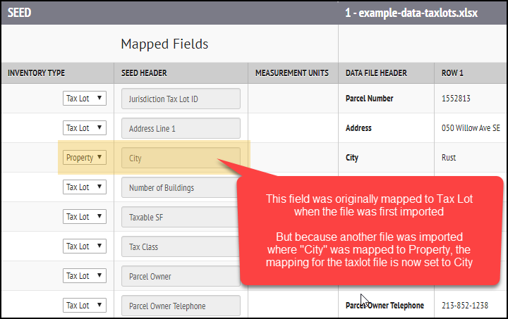 Data Mapping for imported files does not reflect the actual mapping for ...
