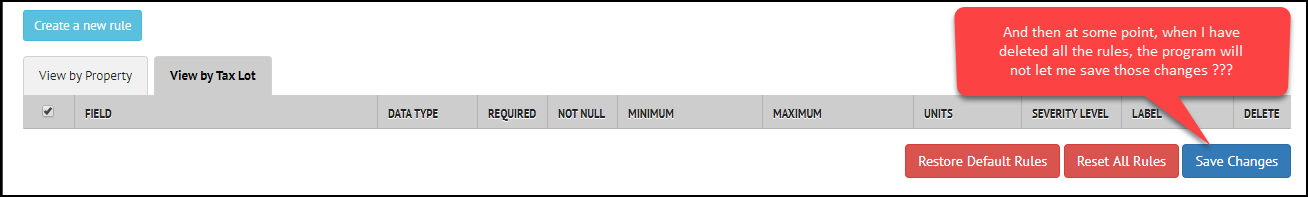 Deleting a rule after saving previous changes does not reactive save ...