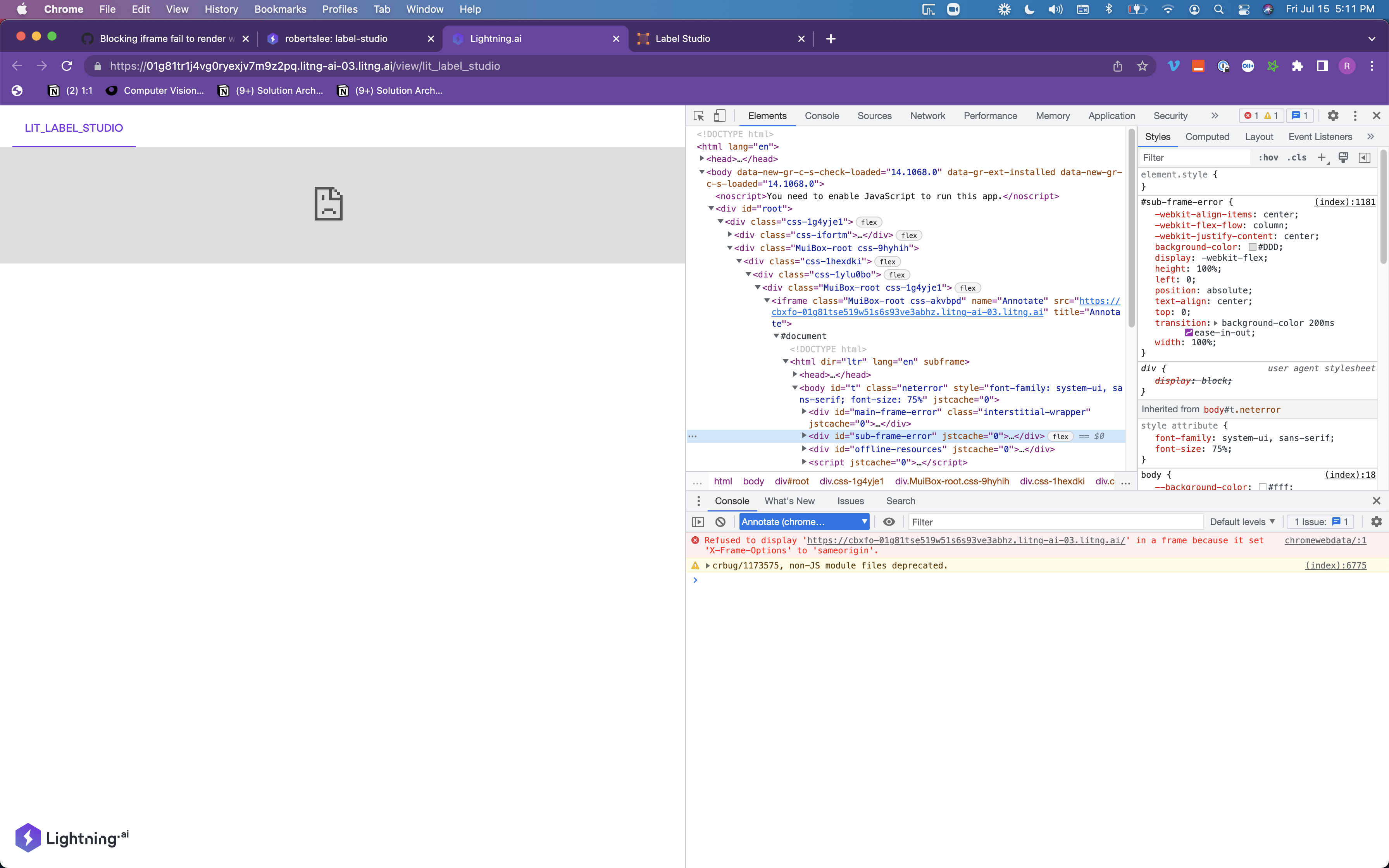Blocking iframe fail to render within lightning UI tabs · Issue #13520 · Lightning-AI/pytorch ...
