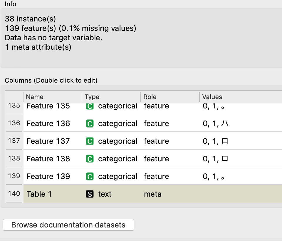 Feature names not being recognised - and Freeviz issue · Issue #4623 · biolab/orange3 · GitHub