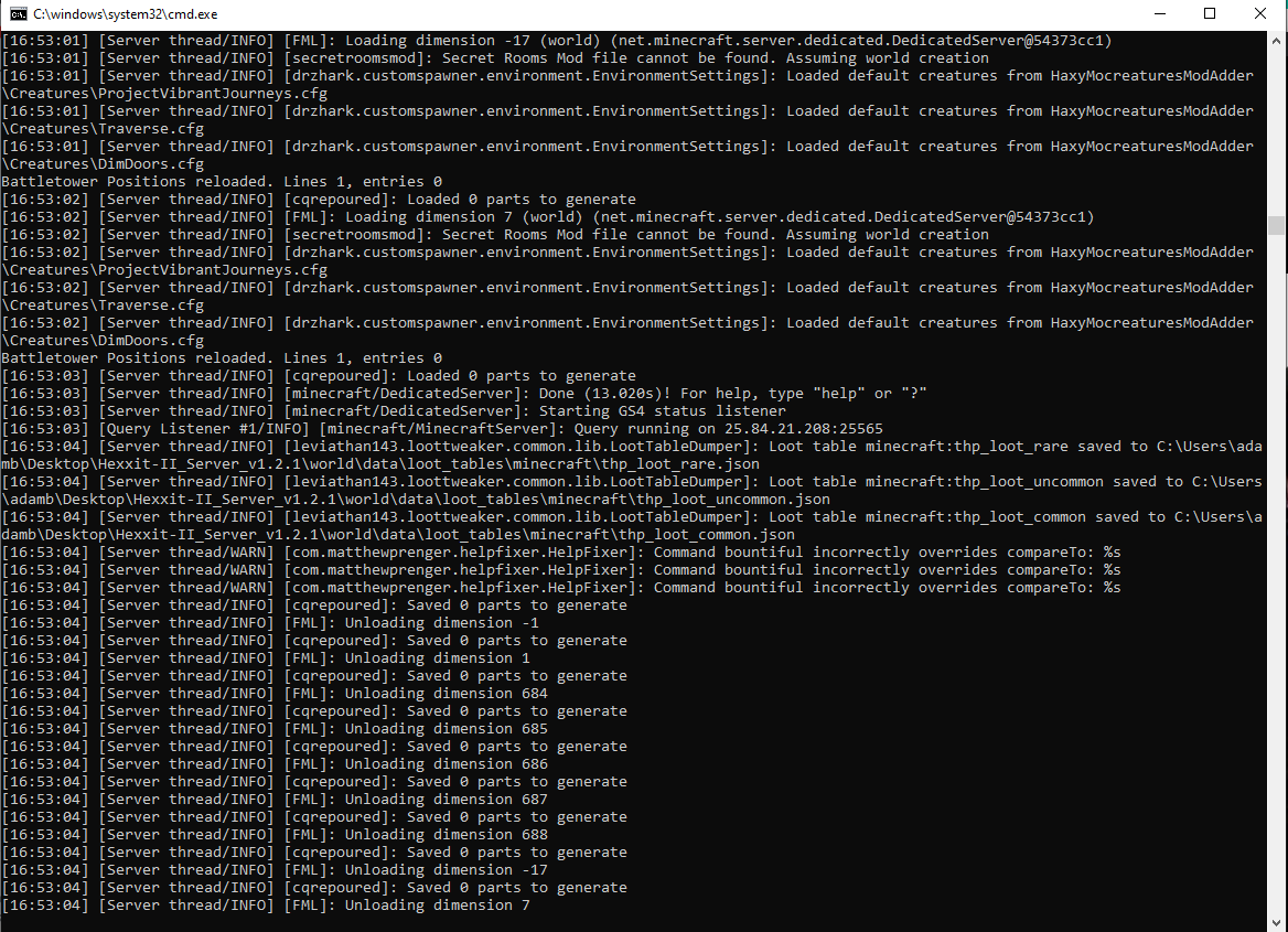 Unsure if server is being created · Issue #86 · xJon/Hexxit-II · GitHub