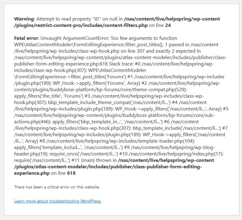 Fatal error in post title filtering if 2nd argument is missing · Issue #441 · wpengine/atlas ...