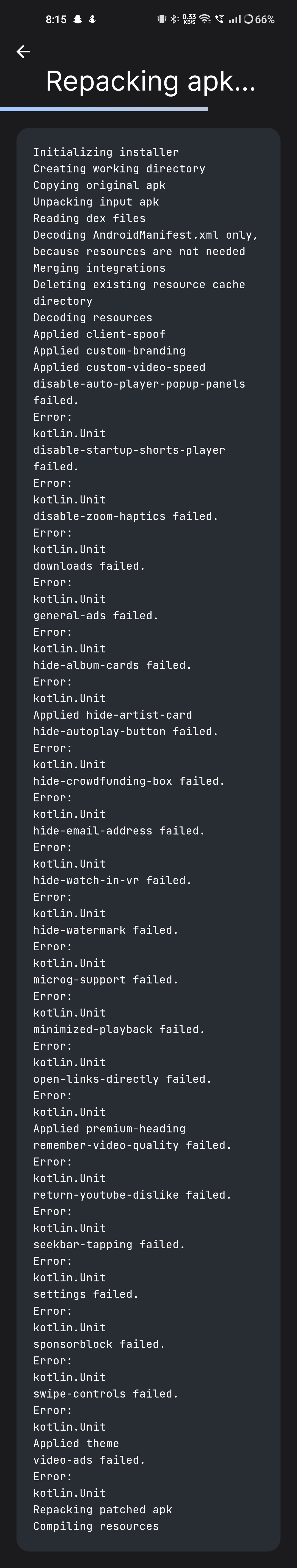 bug: Getting kotlin errors when patching any app · Issue #599 · ReVanced/revanced-manager · GitHub