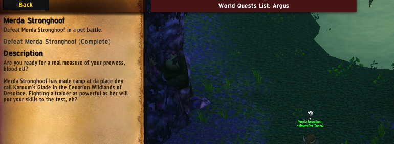 Quest - Battle pets - Merda Stronghoof · Issue #3549 · GuabinaCore ...