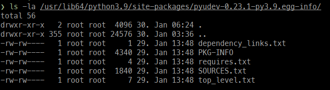 No read permissions for .egg-info files in PyPI tarball · Issue #441 · pyudev/pyudev · GitHub