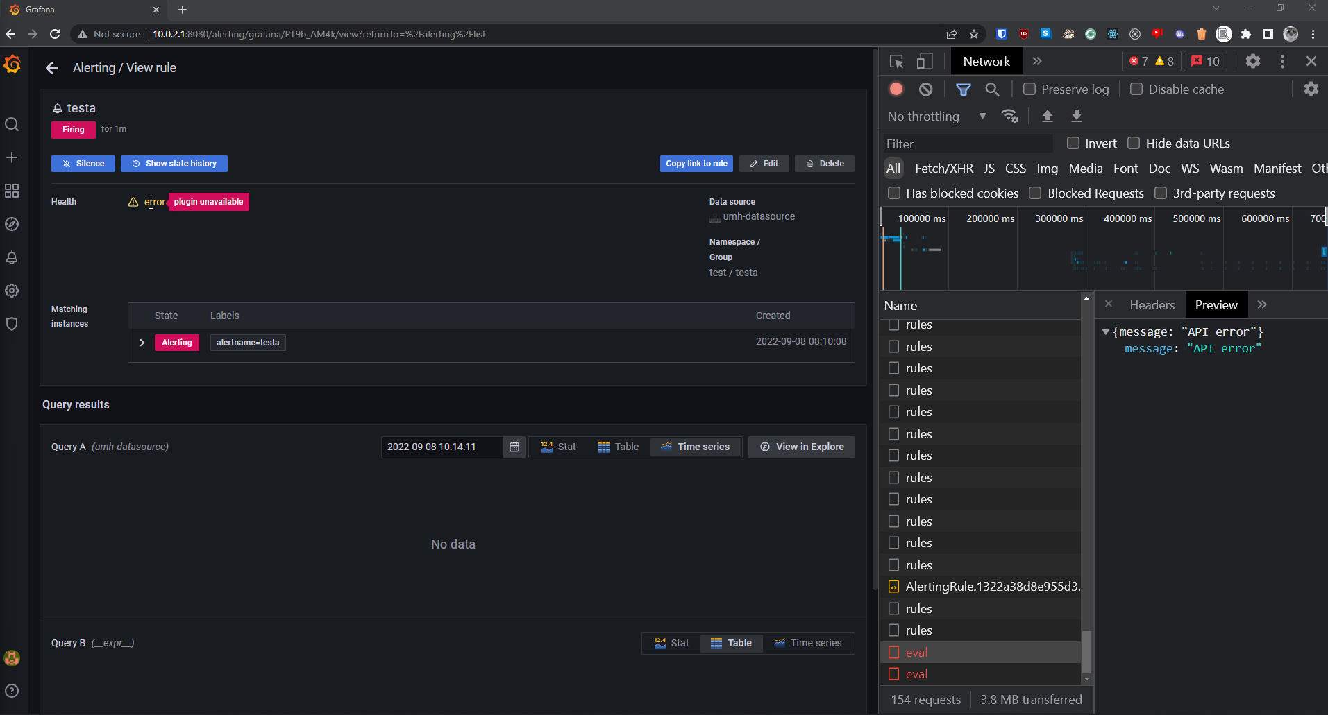 Creating an alert in Grafana results in errors · Issue #1243 · united-manufacturing-hub/united ...