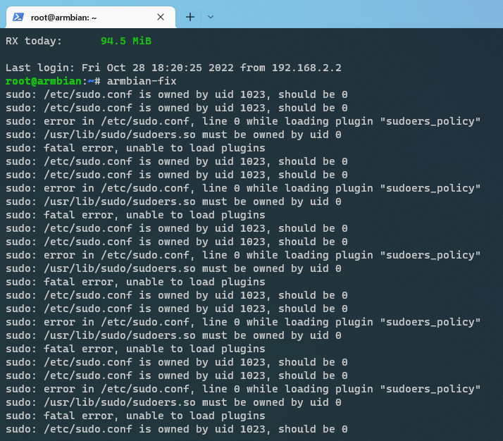 armbian-software 安装docker时：sudo: /etc/sudo.conf is owned by uid 1023, should be 0 · Issue #652 ...