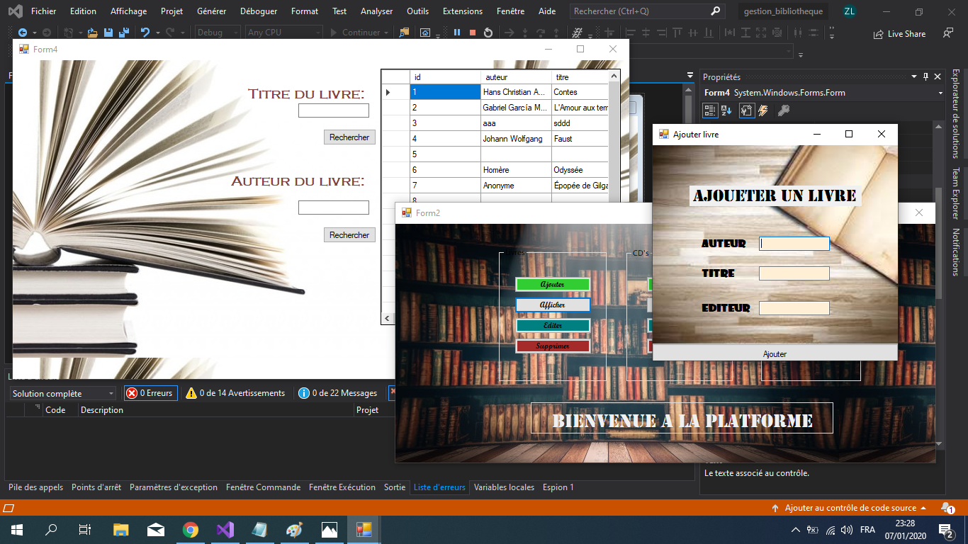 GitHub - lazakaria/Bibliotheque-: Gestion bibliothèque en C#