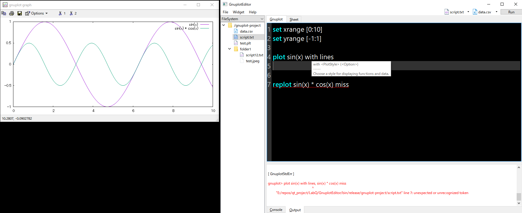 GitHub - nabla27/GnuplotEditor: editor for gnuplot