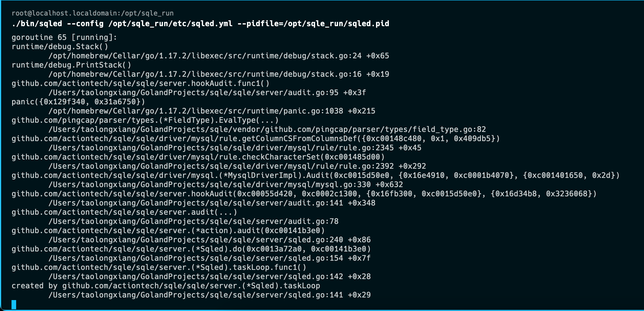 审核规则“必须使用指定数据库字符集”导致panic · Issue #758 · actiontech/sqle · GitHub