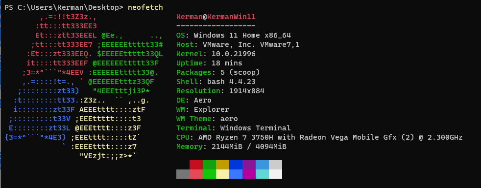 Neofetch Is Showing Old Windows Xp Logo In Windows 11 Windows11 Images