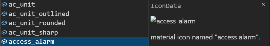 Icons preview not loading in the suggestions. · Issue #3467 · Dart-Code/Dart-Code · GitHub