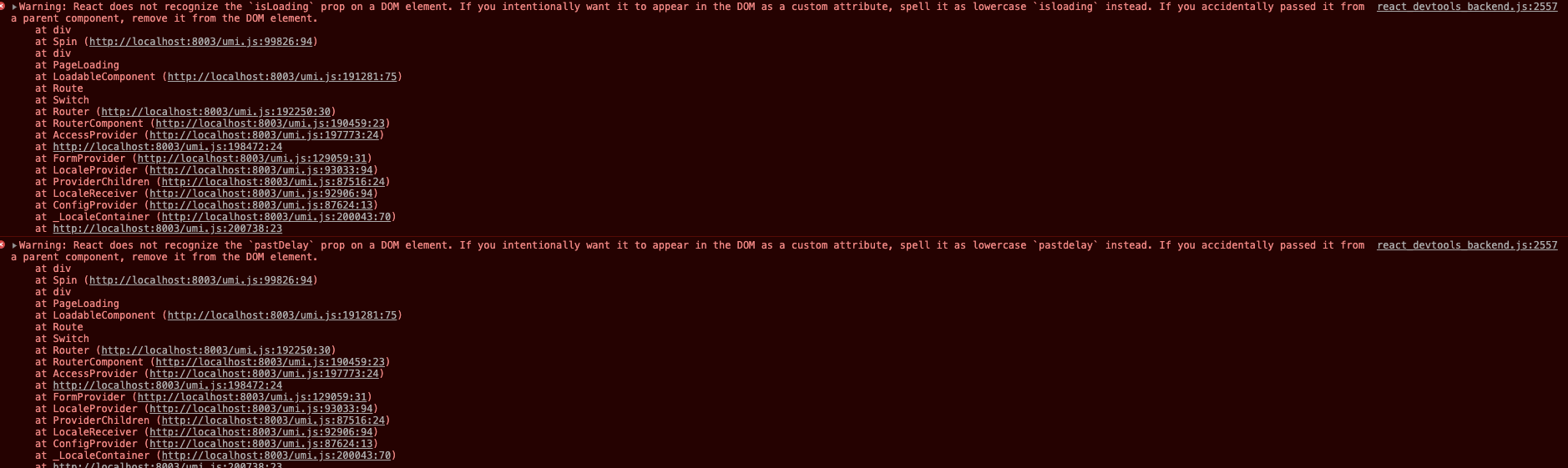 React does not recognize the `isLoading` prop on a DOM element. If you intentionally want it to ...