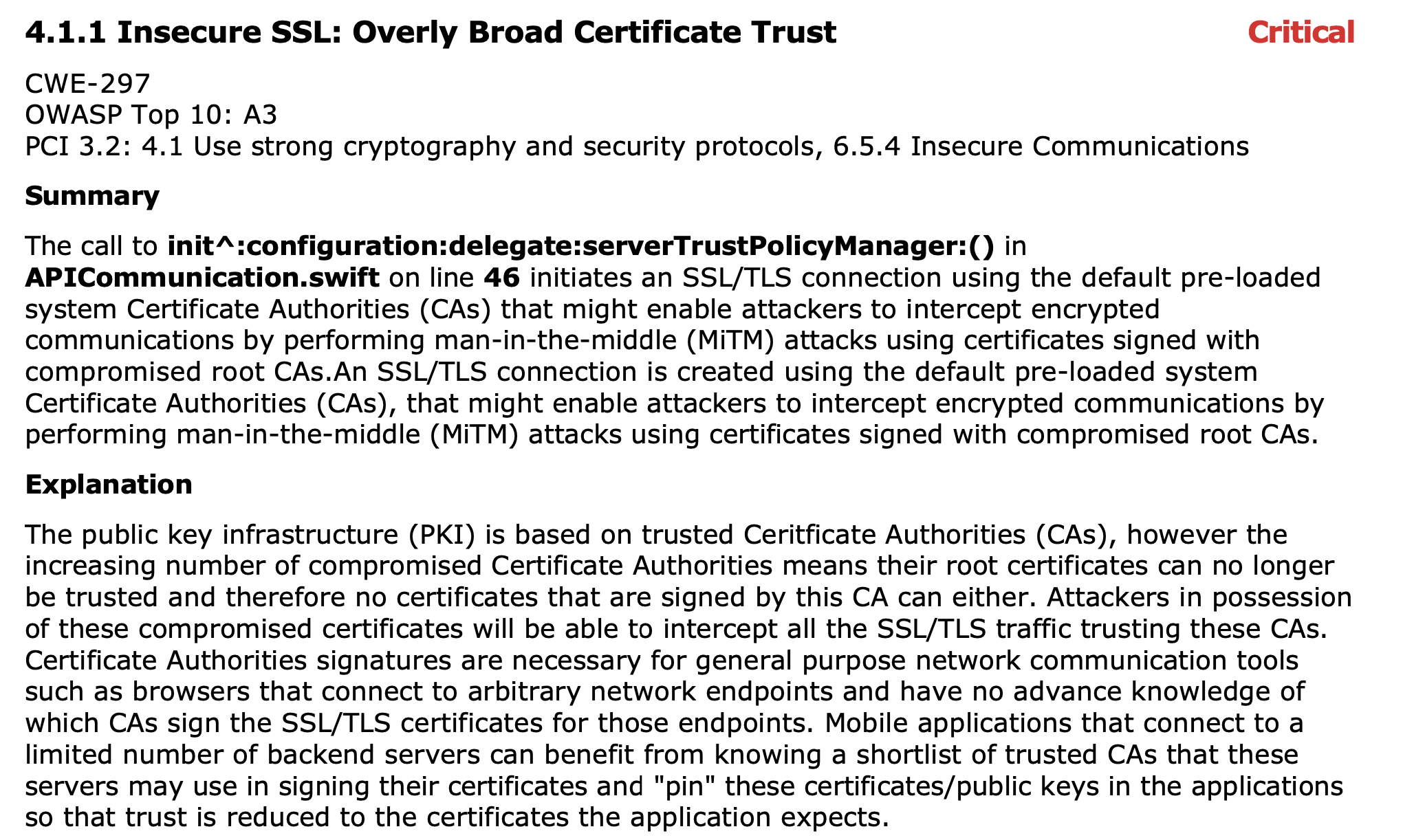 Insecure SSL: Overly Broad Certificate Trust · Issue #3144 · Alamofire/Alamofire · GitHub