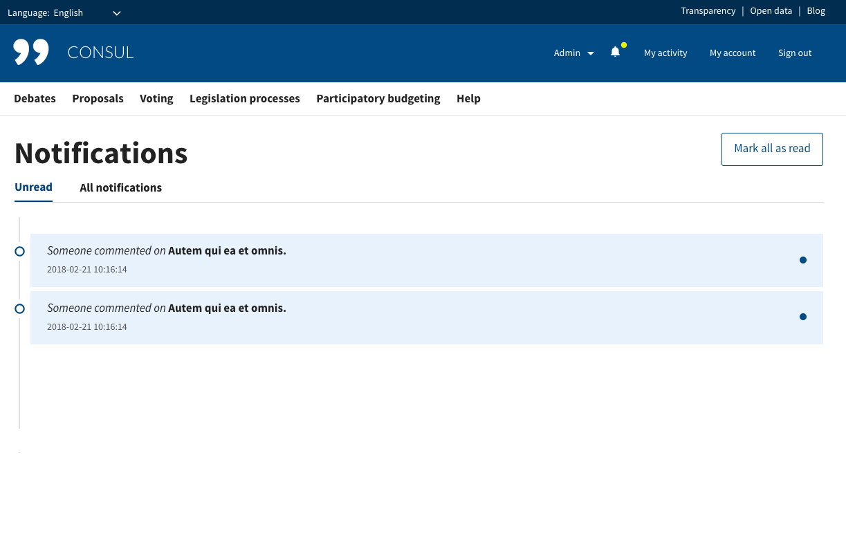 Let users mark Notifications as read · Issue #2478 · consuldemocracy ...