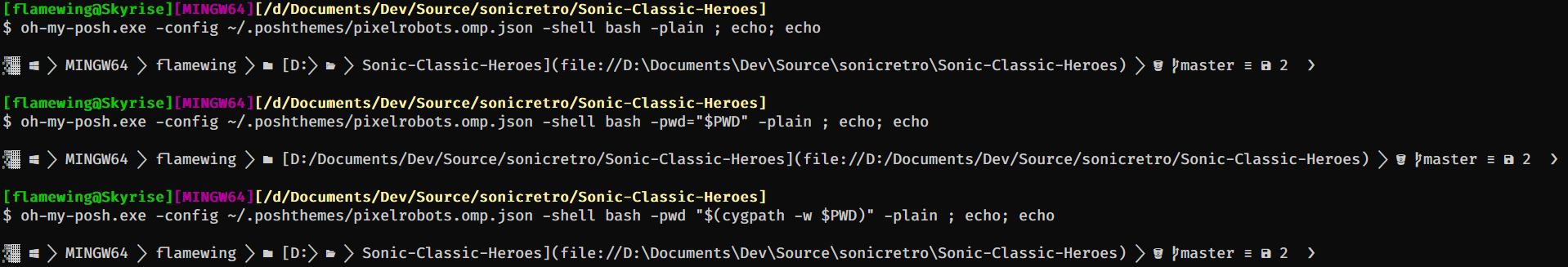 Path shortening misbehaving on msys2 · Issue #1415 · JanDeDobbeleer/oh-my-posh · GitHub